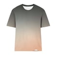 asdoklhq Summer Tops for Women 2026 Tee Shirt Women Gradient Color Crew ...