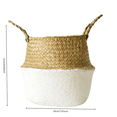 Basket Planter Natural Woven Seagrass Container With Handles For Home ...