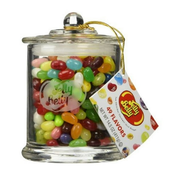 Jelly Belly Classic Glass Candy Jar with 49 Assorted Flavors-14.5oz ...