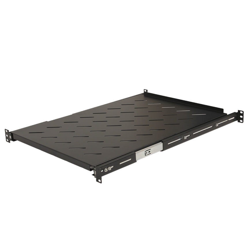 Navepoint Sliding Rack Vented Server Shelf 1U 19 Inch 4 Post Rack Mount ...