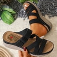 Xugsiok Womens Wedge Sandals Casual Versatile Solid Color Fish-Mouth ...