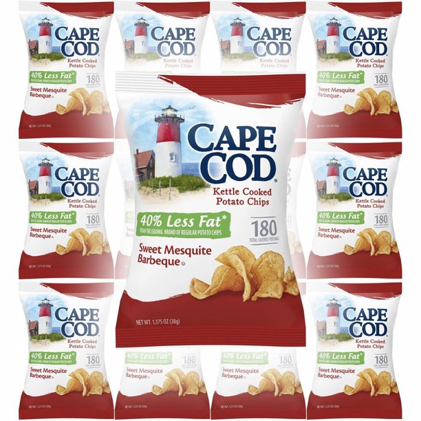 Cape Cod Potato Chips, Sweet Mesquite Barbeque BBQ Kettle Cooked, 1.375 ...