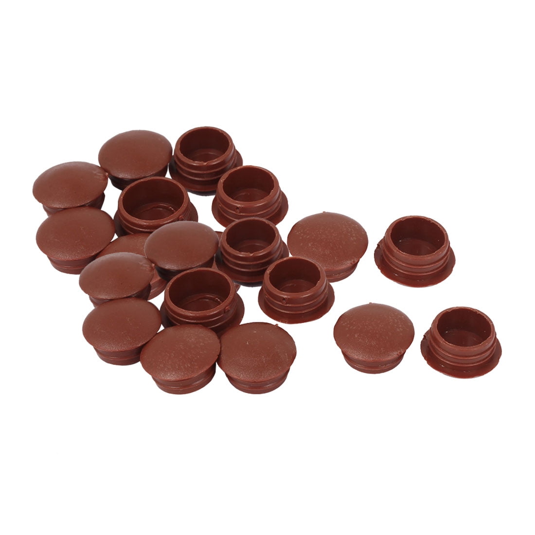 20pcs Brown Plastic Plug Furniture Cap Screw Cover for 12mm Dia Hole ...
