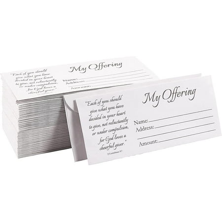 100-Pack Church Offering Envelopes - Tithe Envelopes for Church ...