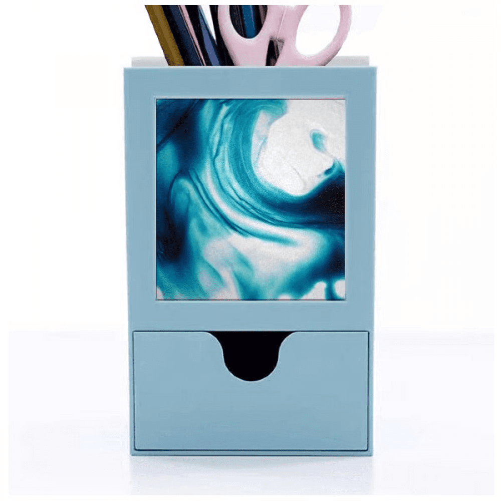 Transparent Liquid Blue Pigment Desk Supplies Organizer Pen Holder Card ...