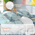 Country Beach Full Duvet Cover Set, Blue Wood Grain Seashell Conches ...