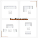 Ovios 5 Pieces Outdoor Patio Furniture Wicker Conversation Sectional ...