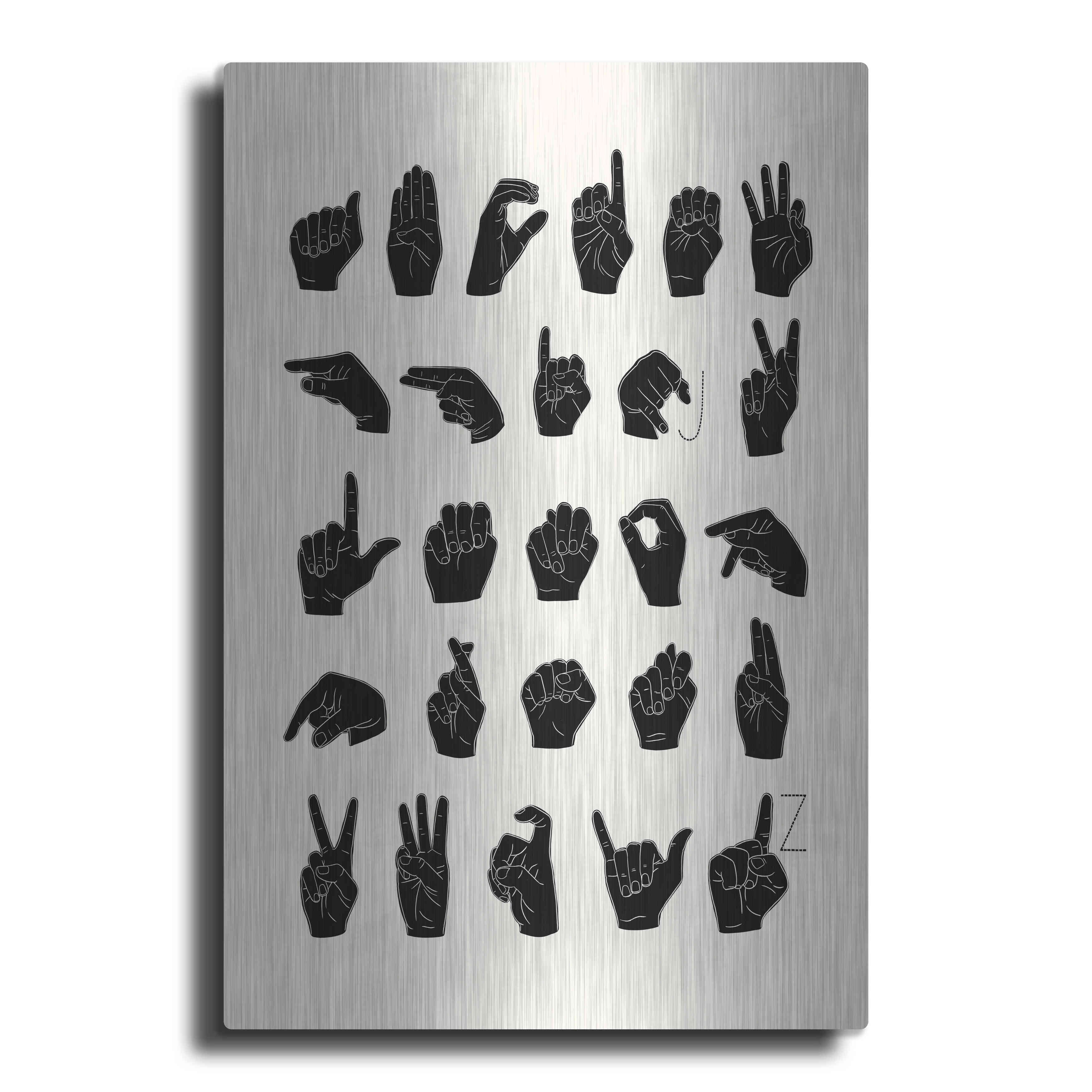 Luxe Metal Art 'Sign Language I' by Emma Scarvey, Metal Wall Art, 16 ...