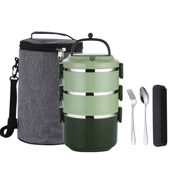 Stackable Lunch Box,YFBXG 3 Tier Stainless Steel Thermal Bento Lunch ...