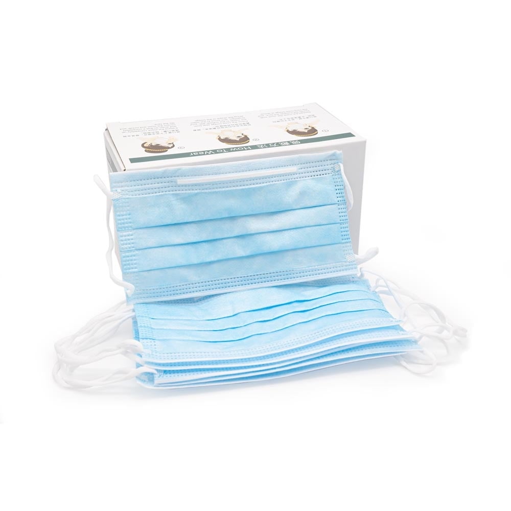 Blue Disposable Face Masks — Box of 50 - Walmart.com
