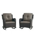 PARKWELL Modern Outdoor Wicker Rocking Chair - Patio Rattan Rocker Set ...