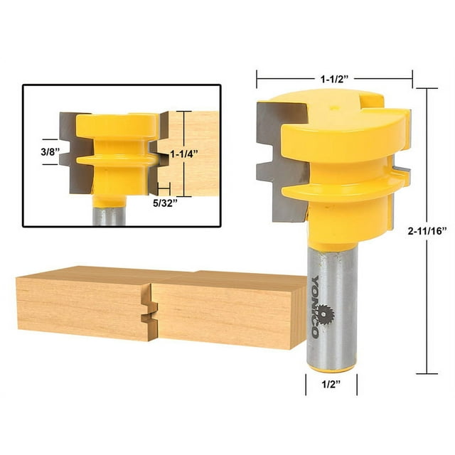 Yonico Glue Joint Router Bit - Medium Reversible - 1/2" Shank 15136 ...