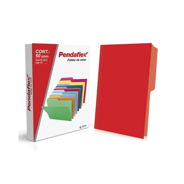 Fólder Pendaflex Color Rojo Tamaño Oficio Ceja 1/2 Caja c/50 Piezas ...