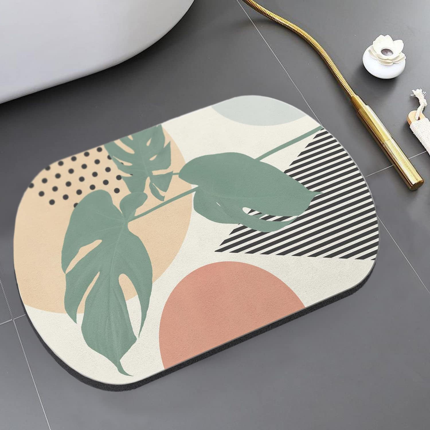 Abstract Bath Mat Rug,Non-Slip Super Absorbent Bath Mat,Shower Bath Mat ...