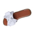 Bkhluea Women Bow Accent Rhinestone Trim Slide Sandals Slip On ...