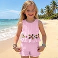 IFNWSV Summer Outfits for Girls 2 Piece Sleeveless Flower Embroidered ...