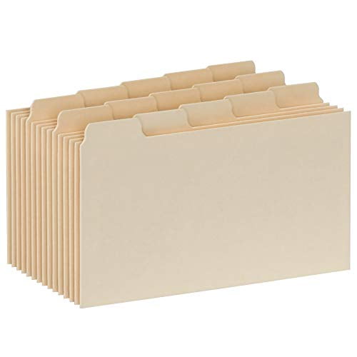Oxford Index Card Guides with Blank Tabs, 3 x 5 Inches, 1/5 Cut Tabs ...