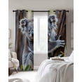 Animals Cute Koala Blackout Curtains 63 Inch Length Brown Tree Green ...
