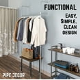 PIPE DECOR 41" Galvanized Steel Wall- and Floor-Mounted Modular Pipe ...