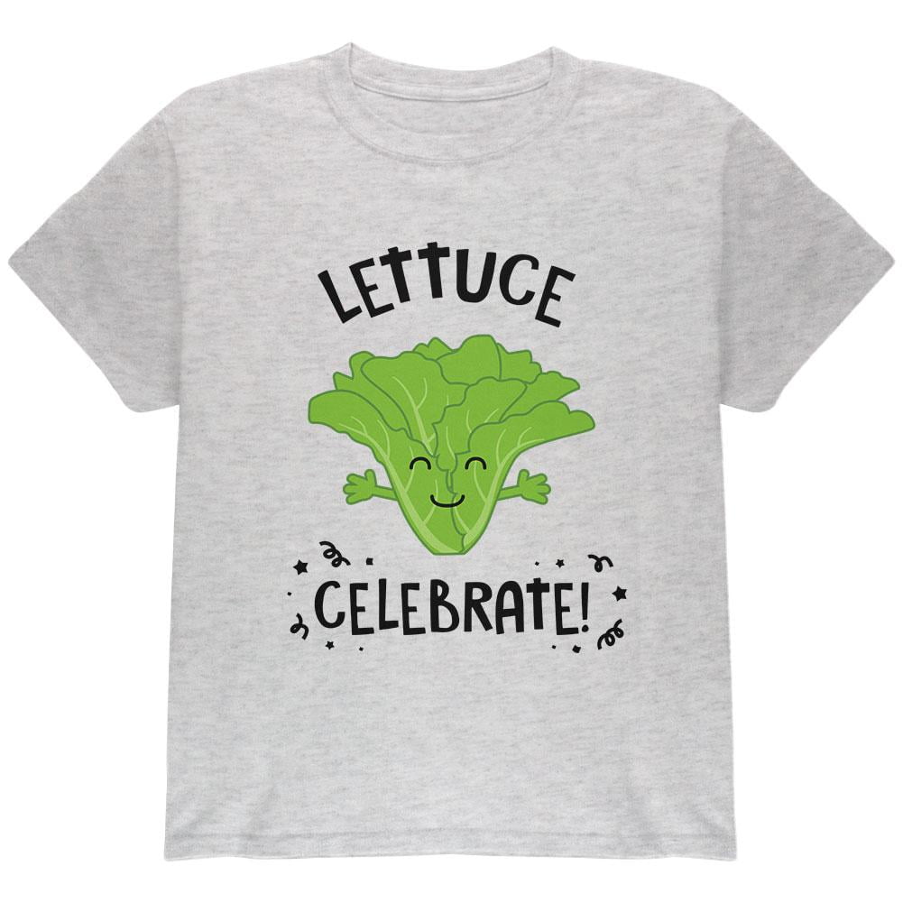 Vegetable Lettuce Let Us Celebrate Funny Youth T Shirt Light Heather