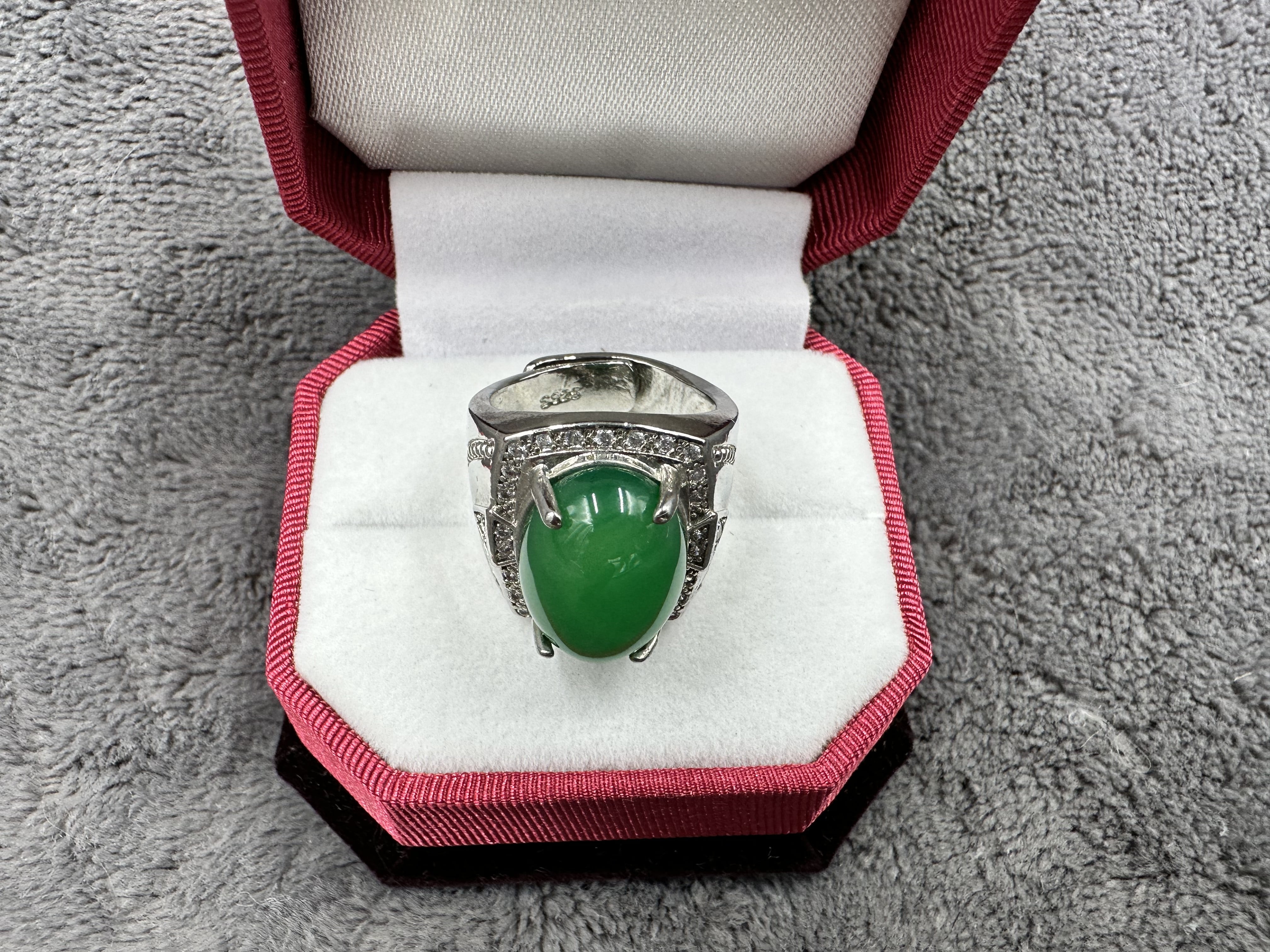 kiki home Genuine Natural Jade Gemstone Jewelry Men jade ring - Walmart.com