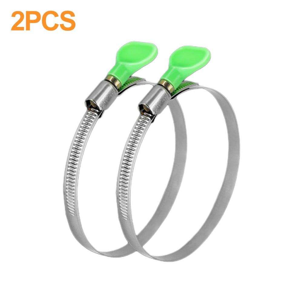 2pcs Adjustable Hose Clamps 304 Stainless Steel Hoop 90mm-110mm Screw ...
