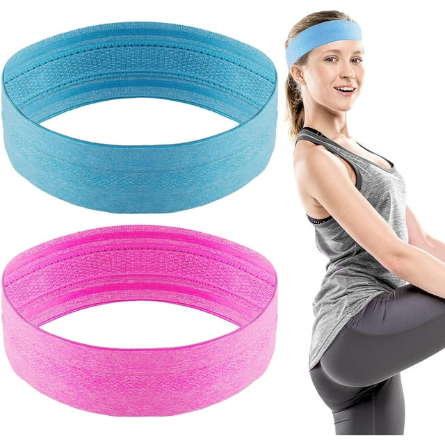 2Pcs Sports Headbands Athletic Sweatbands Moisture Wicking Workout ...