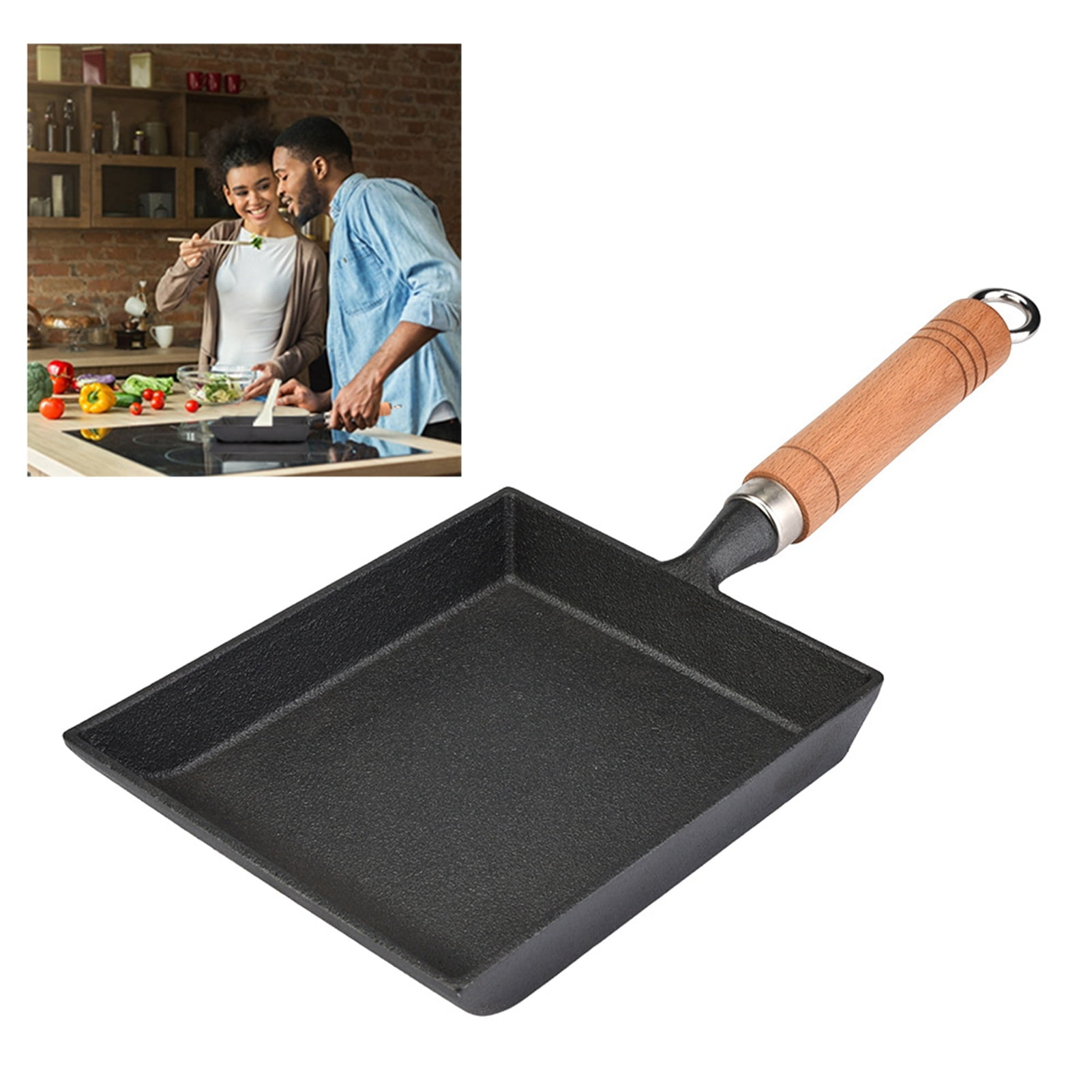 Click here for Fyydes Tamagoyaki Wooden Handle Cast Iron Omelette... prices