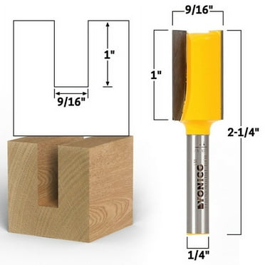 60 Degree X 3/4" Diameter V Groove Router Bit - 1/4" Shank - Yonico ...
