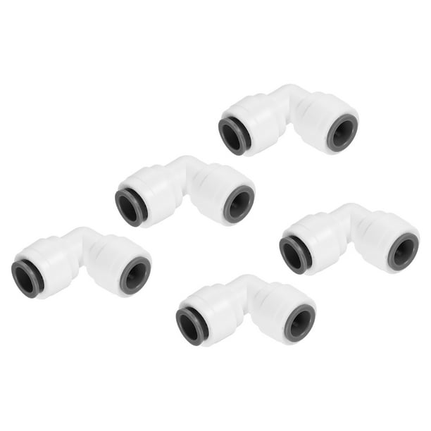 Uxcell 3/8" Push to Connect Elbow Fittings 90 Degree Water Line Fitting, 5 Pack White - Walmart.com