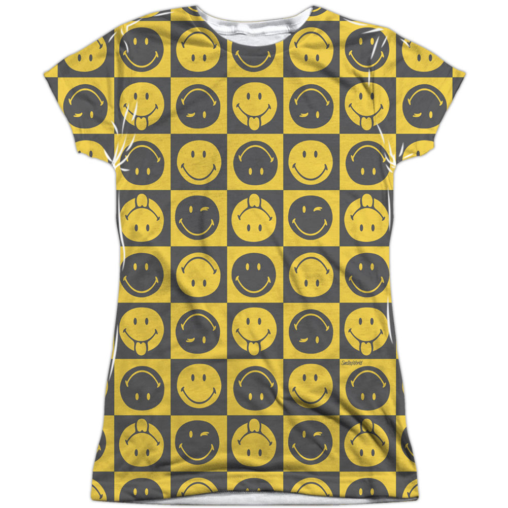 Smiley Checkerboard Smiley Girls Jr Sublimation White - Walmart.com