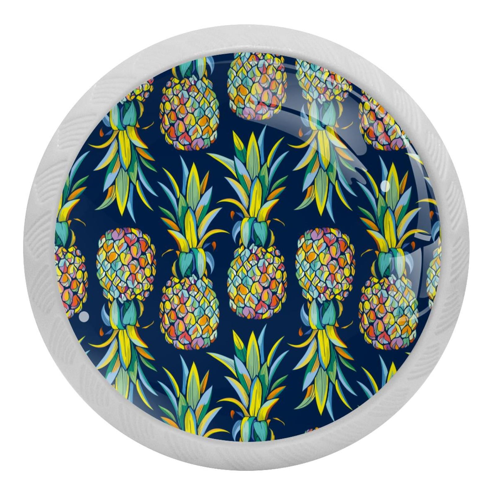 4PCS Round Pineapple Cabinet Fluorescence Knob Glowing in the Dark ...