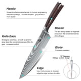 DFITO Professional Chef Kitchen Knife Set, 8 Pcs Stainless Steel Knives ...