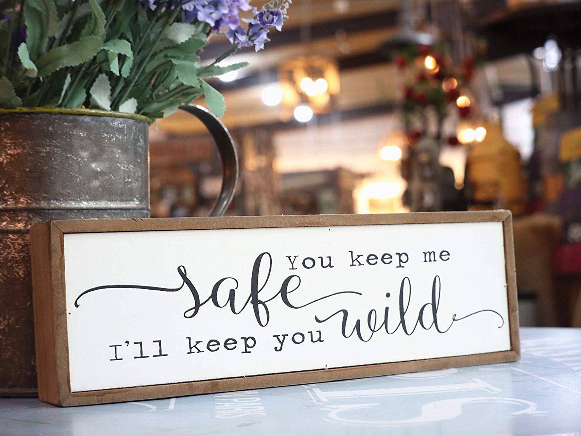 Parisloft You Keep Me Safe I Will Keep You Wild Wood Block Signs ...