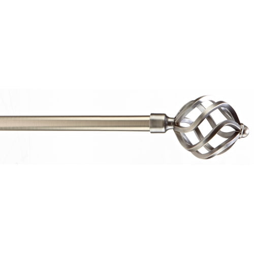 Home Details Royal Twist Curtain Rod 48-86" in Satin Nickel - Walmart.com
