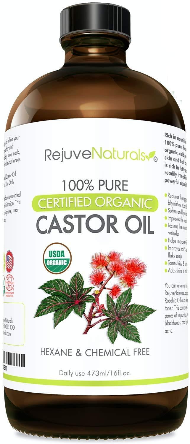 Organic Castor Oil 16oz Glass Bottle Usda Certified Organic 100