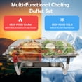 9Qt Chafing Dishes Set Foldable Rectangular Chafer Set, Stainless Steel ...