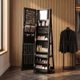 Nordic Hygge 360° Swivel Lockable Jewelry Cabinet with Full-Length ...