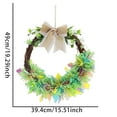Easter Wreath Easter Bunny Wreath Artificial Colorful Eggs Ribbons ...