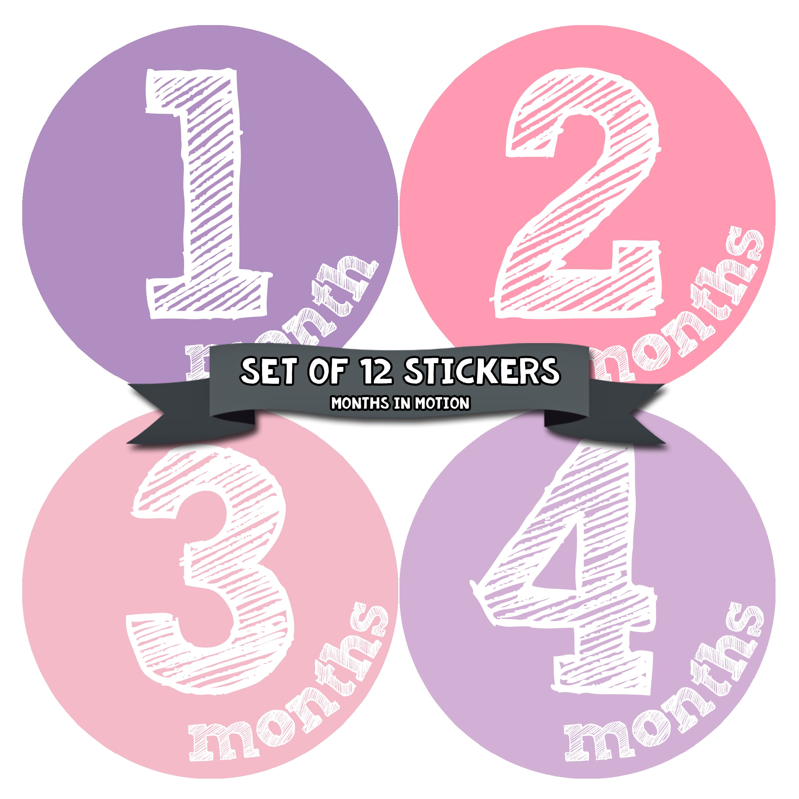 Monthly Baby Stickers by Months In Motion | 12 Month Milestone Sticker ...