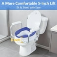 Raised Toilet Seat Risers for Seniors, Elevated Toilet Seat with Handles, 3-Level Height ...
