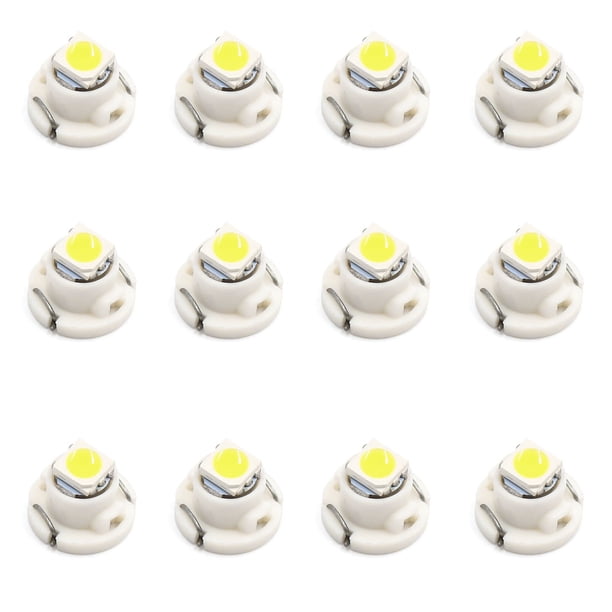 12pcs 12V T4.7 5050-SMD White LED Auto Car Interior Dashboard Panel ...