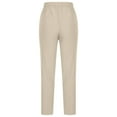 Womens Casual Cotton Linen Long Pants 2024 Drawstring Elastic Wasit