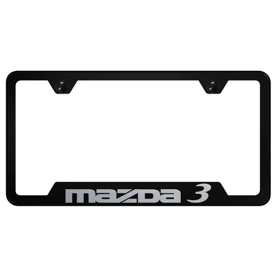 Mazda 3 Laser Etched Logo Cut-Out License Plate Frame (Black) - Walmart.com