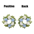 Artificial Hydrangea Wreath 22 Inch – Realistic Blue and White Silk ...