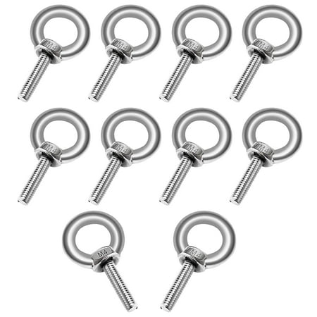 YDJKET 10 sets of M4*10 stainless steel 304-eye bolts-lifting rings ...