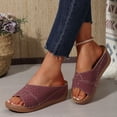 Ahabrexf Women's Wedge Slippers Mouth Thick Bottom Ergonomic Non ...
