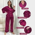 TSV Silk Satin Pajamas Set, Women's Classic Button Down Long Sleepwears ...