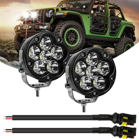 OPPBUY 3.2 Inch Round Spot Light 60W High Power Chips Pods Light Off ...