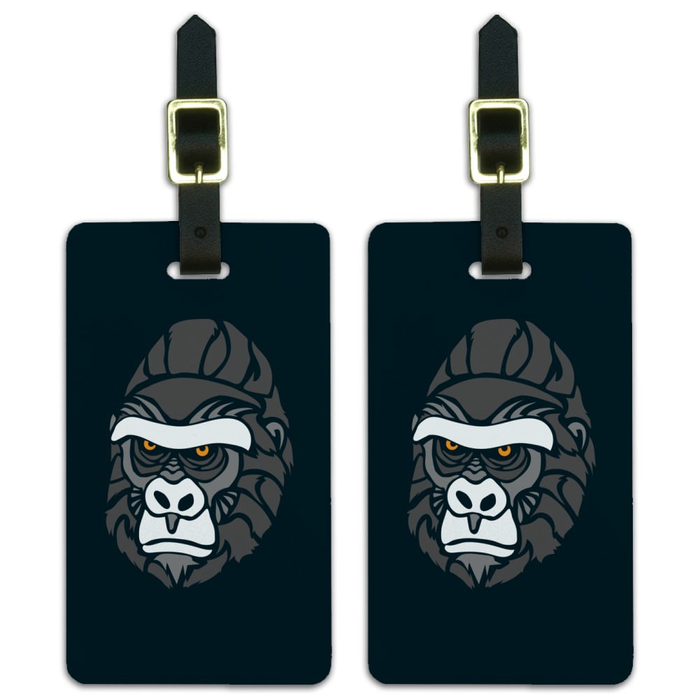Gorilla Face Luggage ID Tags Suitcase Carry-On Cards - Set of 2 ...